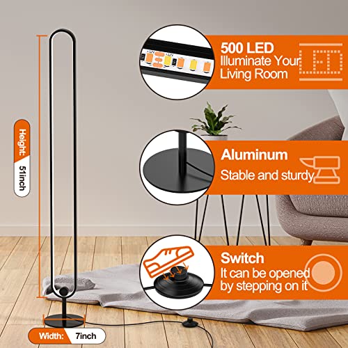 Snapklik.com : SPECILITE Modern Floor Lamp LED, 51.2 Corner Light Bar
