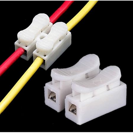 Electronic Spices 100pcs Cable Connectors 2 Pins Electrical Push Type ...