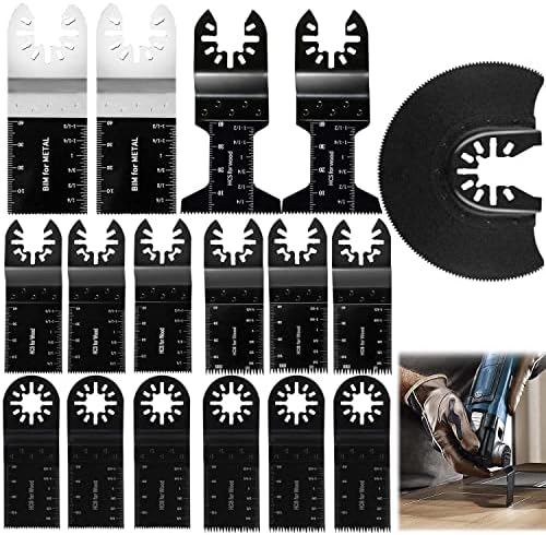 17Pcs High Carbon Steel Oscillating Saw Blades Kit for Wood, Metal ...