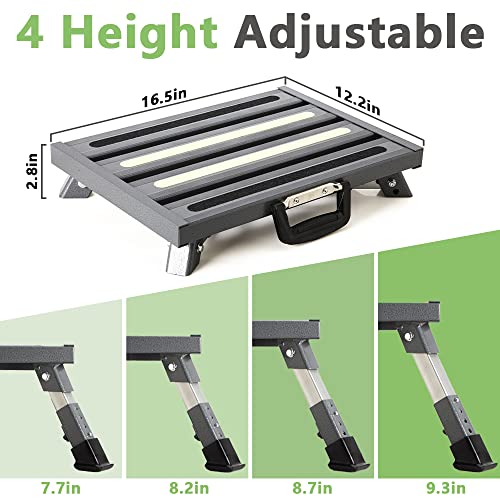 Snapklik.com : Rv Steps, 4-Level Adjustable Height Folding Camper Steps ...