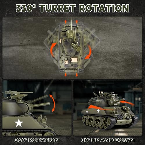 1/18 RC Tank, Sherman M4A3 Remote Control Tank - Scale Model Kits ...