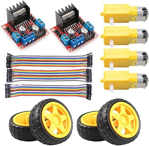 L298N chip stepper motor driver board module Smart car robot DC gear ...