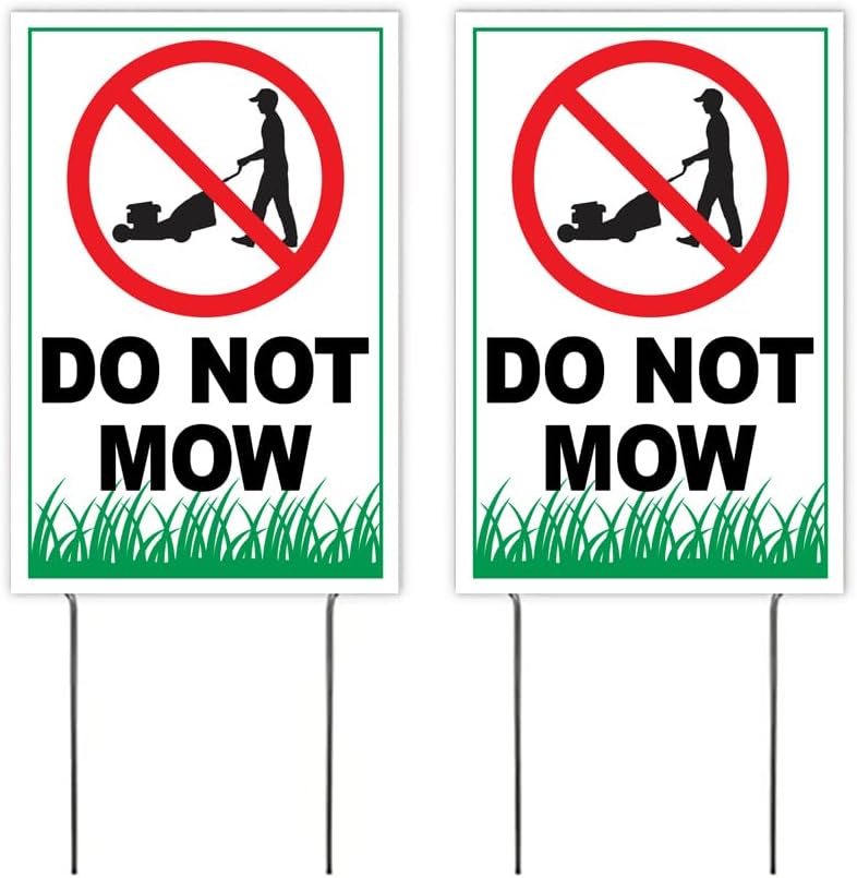 Amazon.com : 4 Less Co 2 Pack of 8x12 Inch DO NOT MOW Yard Sign with ...