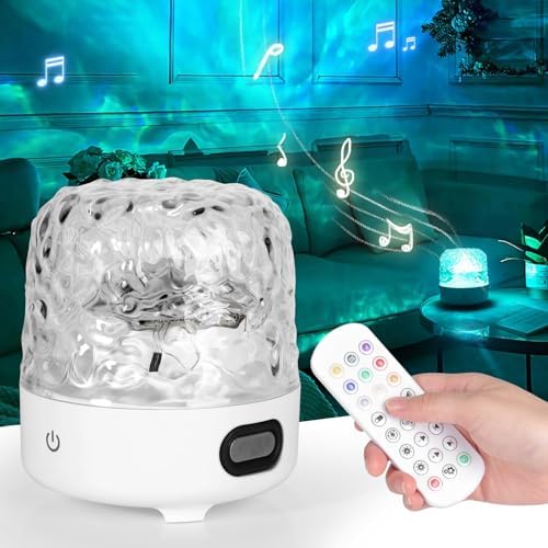 CHLORANTHUS Ocean Wave Cordless Projector Light with 16 Color Effects ...