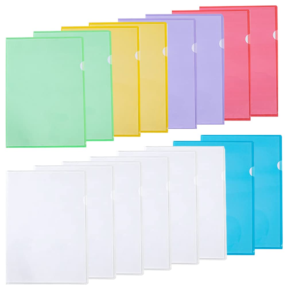 Amazon.com : Clear File Folder, FOME 16 PCS Colored Project Sleeves ...