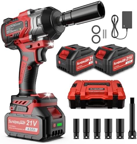 SundpeyPRO Cordless Impact Wrench 800N·m(600Ft-lbs) - 21V 1/2 Inch ...