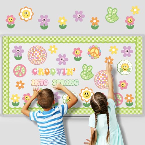 Snapklik.com : Retro Groovin Into Spring Bulletin Board Decorations ...