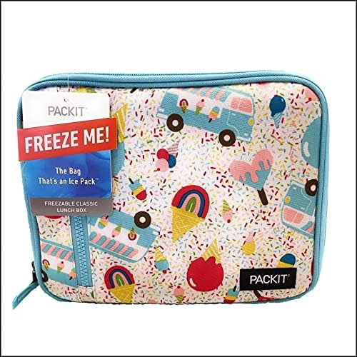 Amazon.com: PackIt freezable classic lunchbox, ice cream social, teal ...