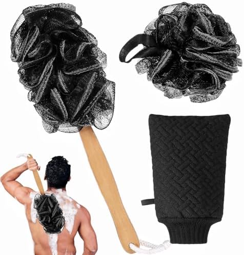 Amazon.com: Loofah Back Scrubber for Shower 3 Pack Ste, Loofah with ...