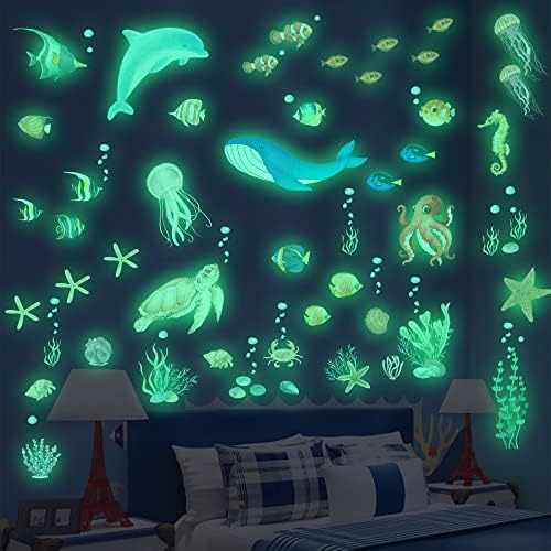 Amazon.com: Glow in The Dark Under The Sea Wall Decals, Coral Reef and ...