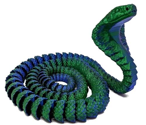Amazon.com: 3D Printed Cobra - Lifelike, Articulated Snake Fidget Toy ...