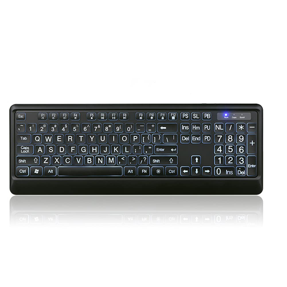Amazon.com: Ergonomic Large Font Print Keyboard, Classic Keyboard Large ...