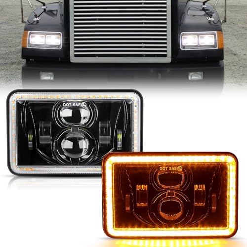 Amazon.com: Auxbeam 4x6 LED Headlights Hi/Lo Sealed Beam w/DRL & Turn ...