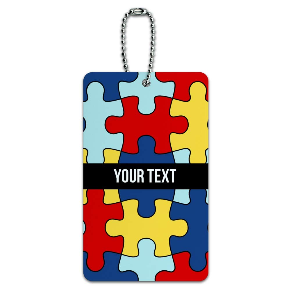 Amazon.com: Personalized Custom Autism Awareness 1 Line Luggage Card ...