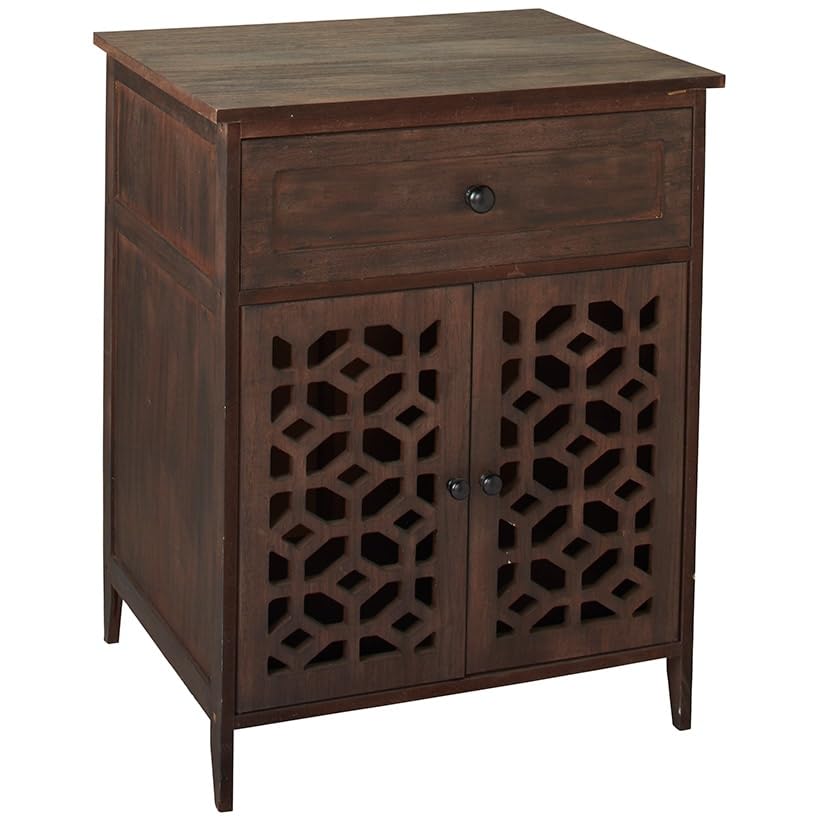Amazon.com: The Lakeside Collection 2-Door Carved Wood Cabinet : Home ...