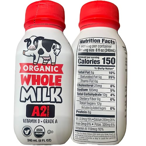 Snapklik.com : A2 Whole Milk Organic Shelf Stable Whole Milk Bottle ...