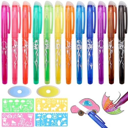 12 Erasable Pens Eraser Pen, Rub Out Pens for Kids Adults, Erasable Pen ...