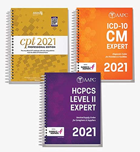 AMA CPT Book, ICD-10 Code Book, HCPCS Book - 2021 Physician Bundle by ...