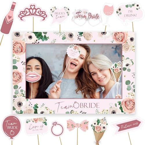 Hen Party Decoration-25Pcs Photo Booth Props,Rose Gold Team Bride and ...