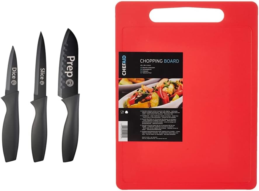 MasterChef Knife Set of 3 Kitchen Knives (Chef, Paring & Utility ...