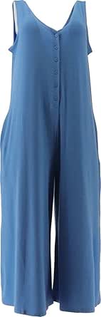 Amazon.com: AnyBody Cozy Knit Luxe Button Dwn Slvless Jumpsuit A393107 ...