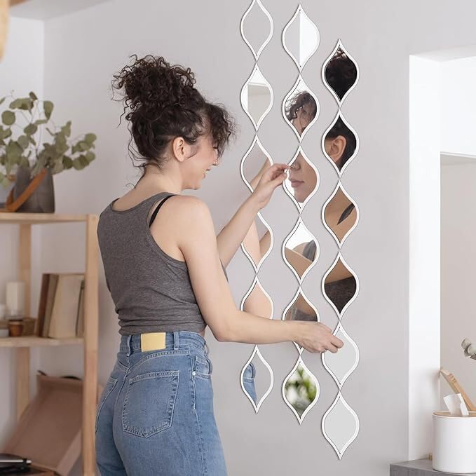 7 Decore Lustrous Cascades Drop Mirrors (Set of 9) | Elegant Wood Wall ...