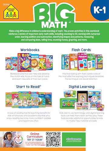 Snapklik.com : School Zone Big Math K-1 Workbook: 320 Pages ...