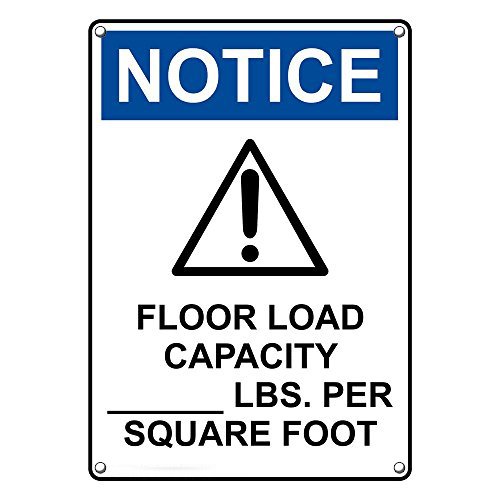 Amazon.com: Weatherproof Plastic Vertical OSHA Notice Floor Load ...