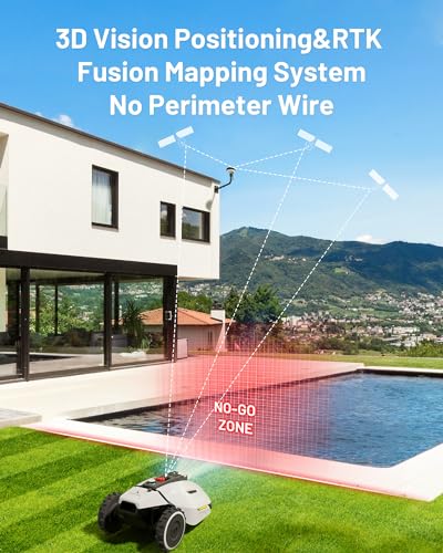 YUKA 1500 Robot Lawn Mower, 3D Vision Positioning & RTK Fusion Mapping ...