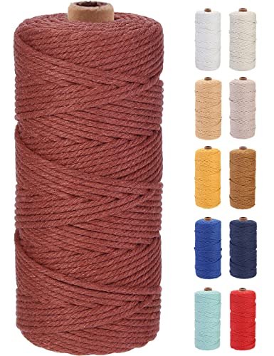 GOHOF Macrame Cord 3mm x 100m Premium Cotton Macrame Rope, 4 Strand ...