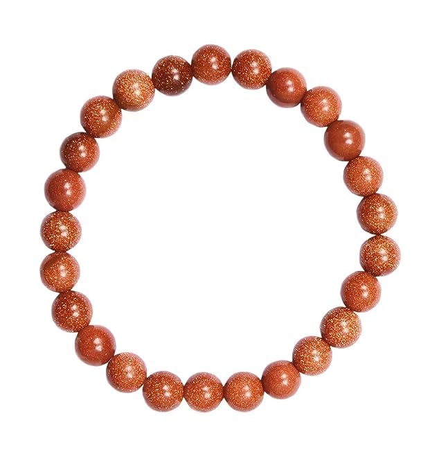 Buy DEVAMA THE DIVINE Natural Sunstone Bracelet 8 mm Beads Lab ...