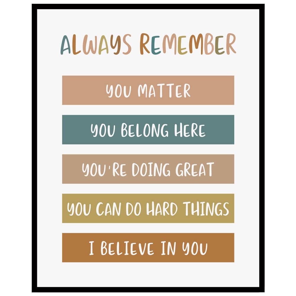 Always Remember You Matter Boho Classroom Decor Motivational Poster ...