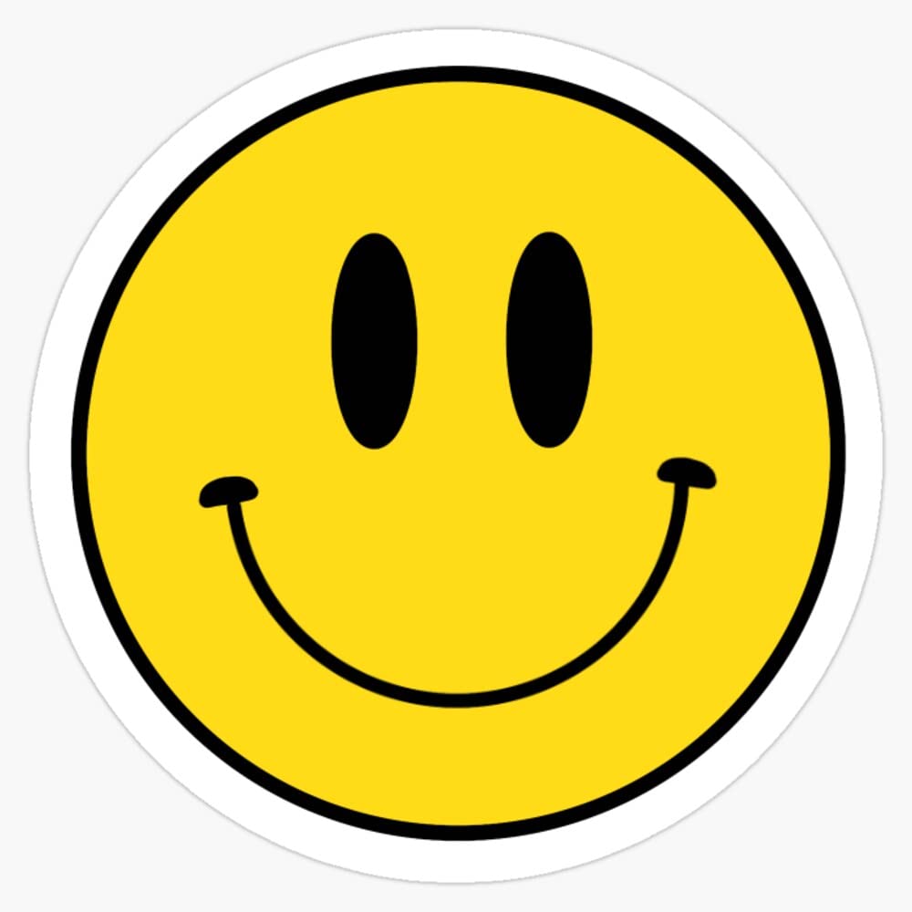 Amazon.com: Happy Face Bumper Sticker Vinyl Decal 5" : Automotive