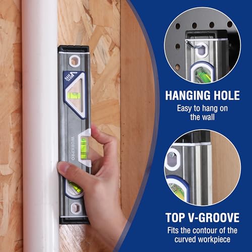 Snapklik.com : WORKPRO 10 Inch Torpedo Level, Small Leveler Tool