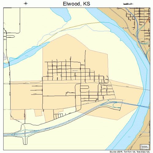 Amazon.com: Large Street & Road Map of Elwood, Kansas KS - Printed ...