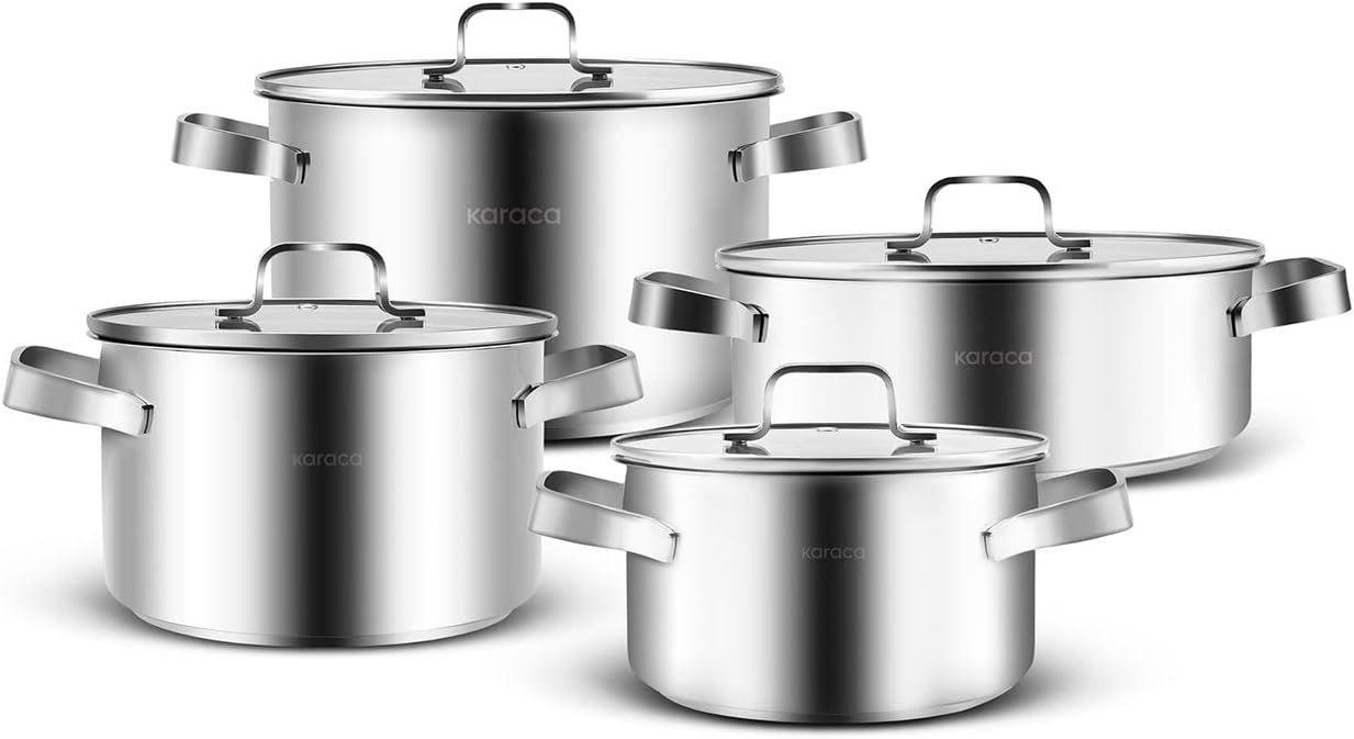 Amazon.com: Karaca | Noa PowerSteel 316+ 8 Piece Cookware Set: Home ...