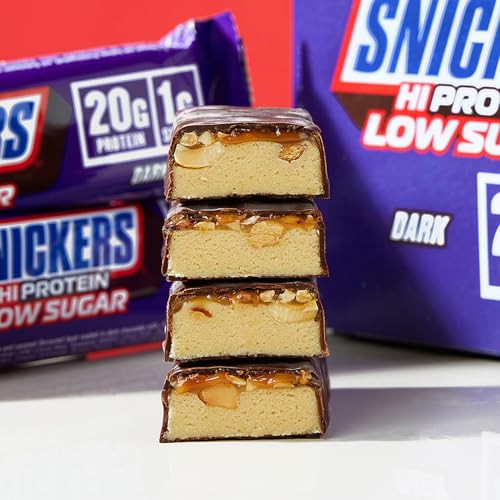 Snickers HI Protein, Low Sugar Bars, Only 1g of Sugar per bar - Dark ...