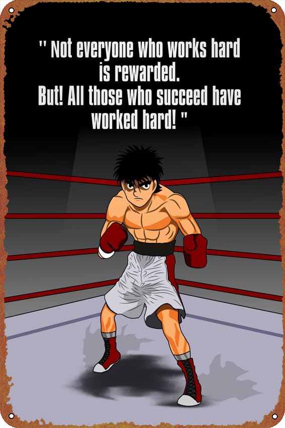 Amazon.com : Hajime No Ippo quote inspirational Poster Sign Metal Tin ...