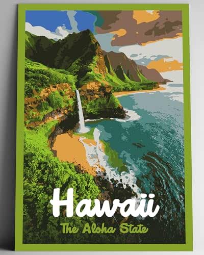 Amazon.com: GO SEE DESIGN Hawaii The Aloha State Vintage-Style Travel ...