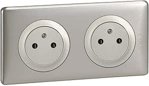 Legrand Céliane Earthed and Pre-Wired Double Plug Socket Set/Mounting ...