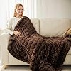 Amazon.com: BATTILO HOME Chocolate Brown Faux Fur Throw Blanket for ...