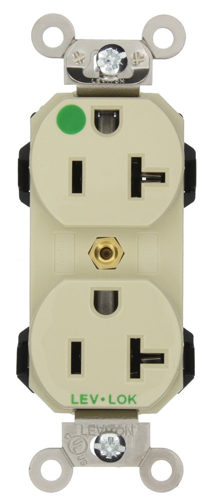 Buy Leviton M8300-I Lev-Lok Modular Wiring Device 20-Amp, 125 Volt ...