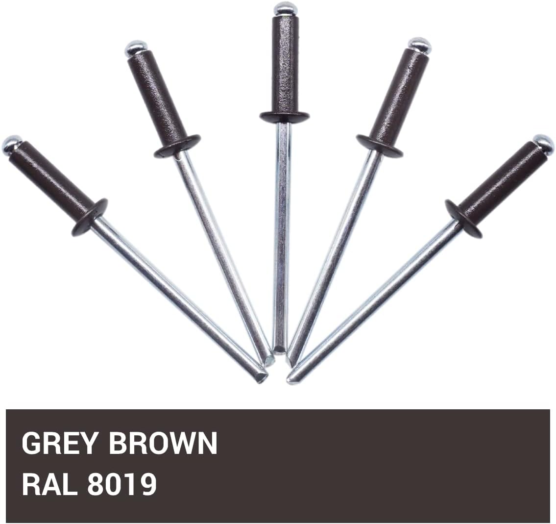 (Pack of 20 pcs) Painted Blind Rivets 4.0 x 14 mm, Dome Head, DIN 7337 ...