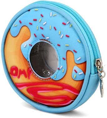 Oh My Pop! Round Donut Coin Purse, blue, Bluenut Round Coin Purse ...