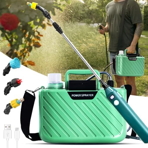 Battery Powered Sprayer 1.35 Gallon, Upgrade Powerful Electric Garden ...