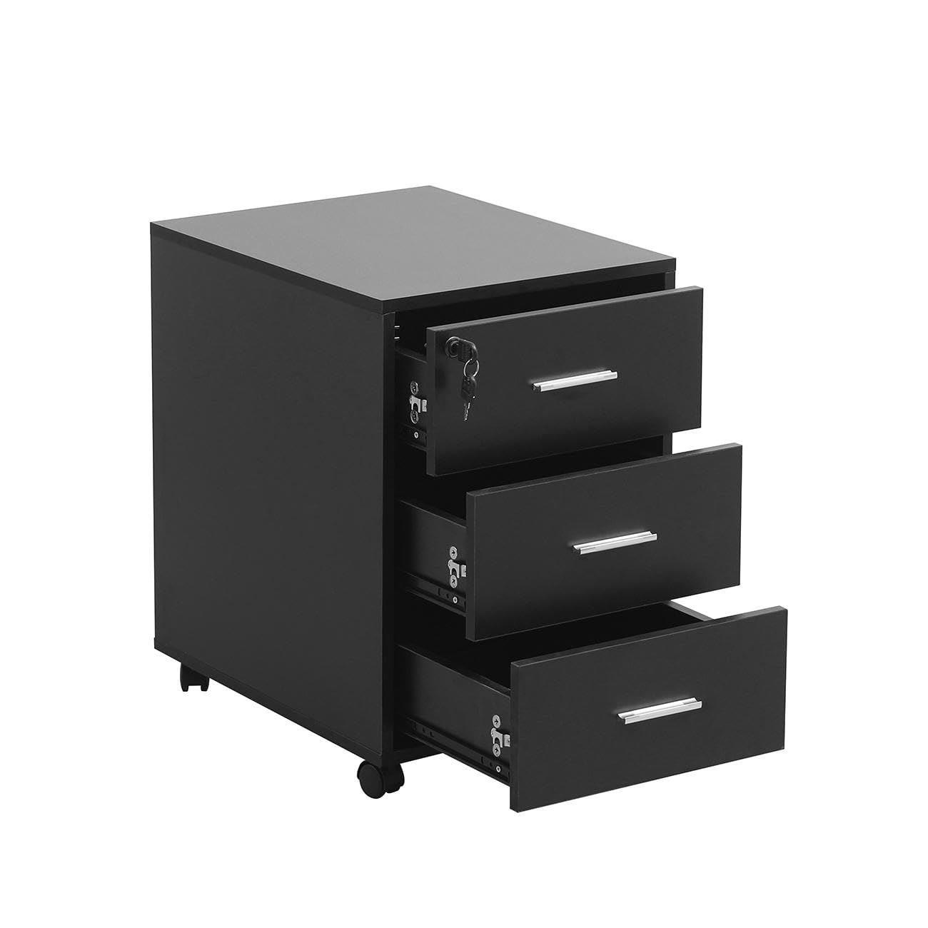 Homullel Office Drawers, Under Desk Pedestal Lockable 3-Drawers Office ...