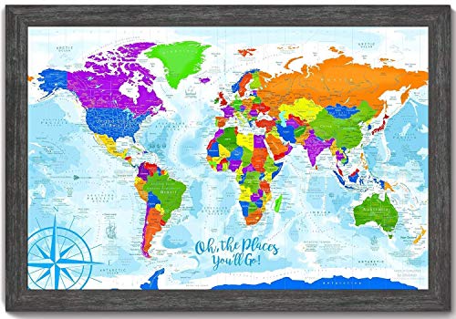 Buy Kids World Wall Art - Explorer 3 World - Framed - Use as a Wall or ...