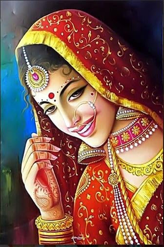 Rajasthani Cuture Women Wall Stickers | Portrait |Traditional ...