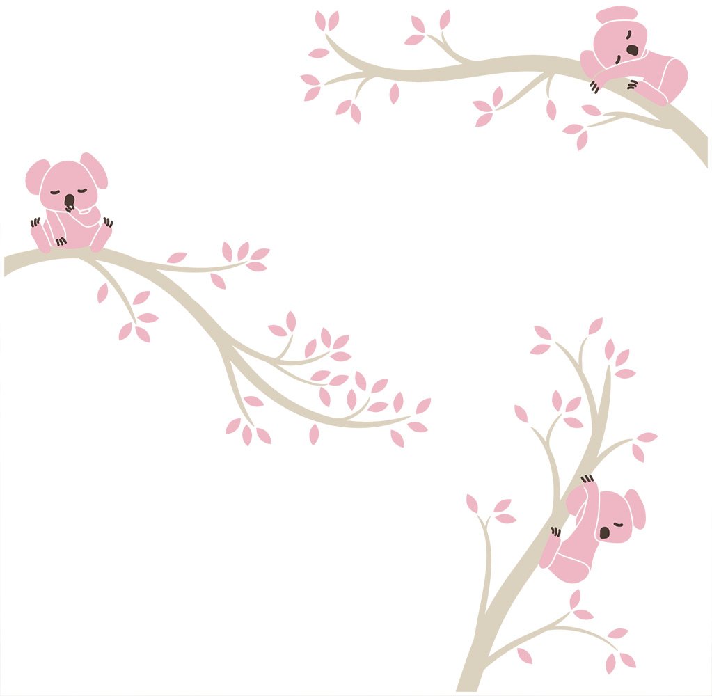 Buy LittleLion Studio Koala Tree Branches Wall Decal,Light Beige/Light ...
