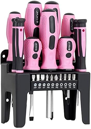 FASTPRO 21-Piece Magnetic Screwdrivers Set with Organizer Rack, Slotted ...